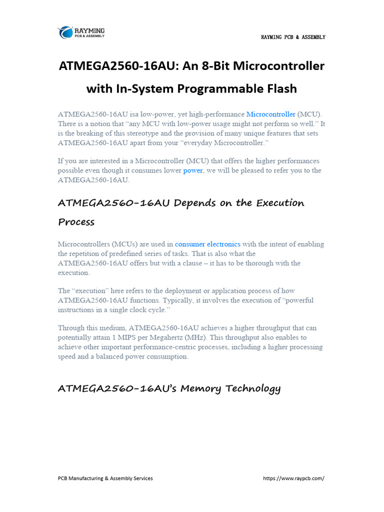 ATMEGA2560-16AU An 8-Bit Microcontroller With In-System Programmable ...