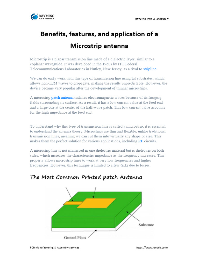 Benefits, Features, and Application of A Microstrip Antenna | PDF ...