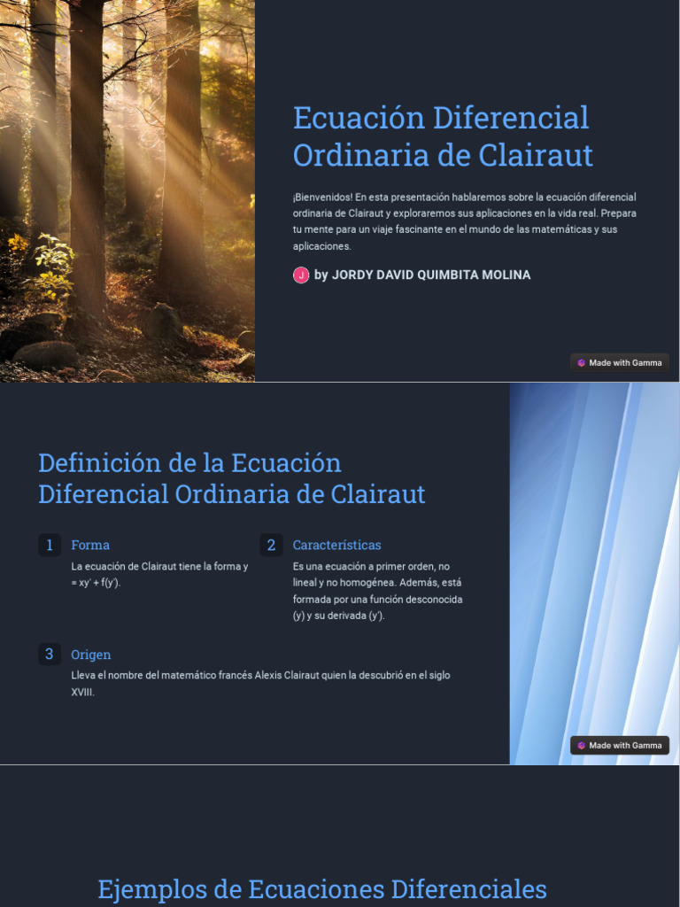 Ecuacion Diferencial Ordinaria de Clairaut | PDF | Ecuaciones | Ecuaciones diferenciales