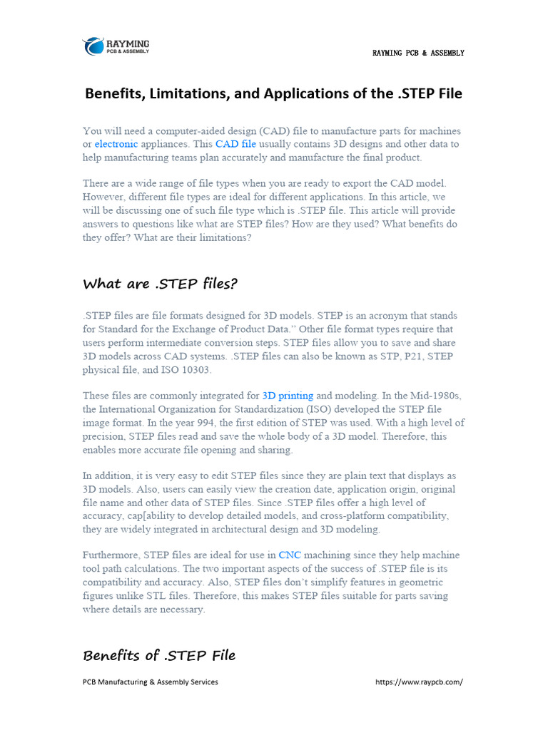 Benefits, Limitations, and Applications of The .STEP File | PDF | 3 D Computer Graphics ...