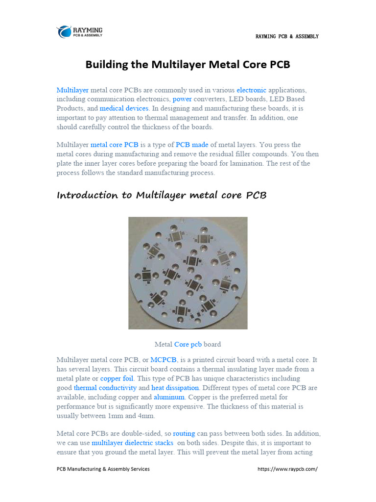 Building The Multilayer Metal Core PCB | PDF