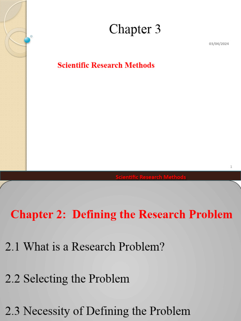 Chapter 2 Defining The Research Problem | PDF | Experience | Scientific ...