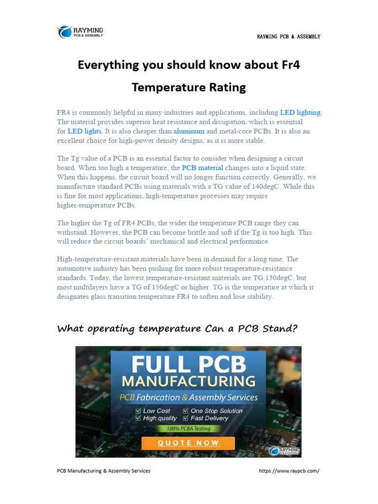 Everything You Should Know About Fr4 Temperature Rating | PDF
