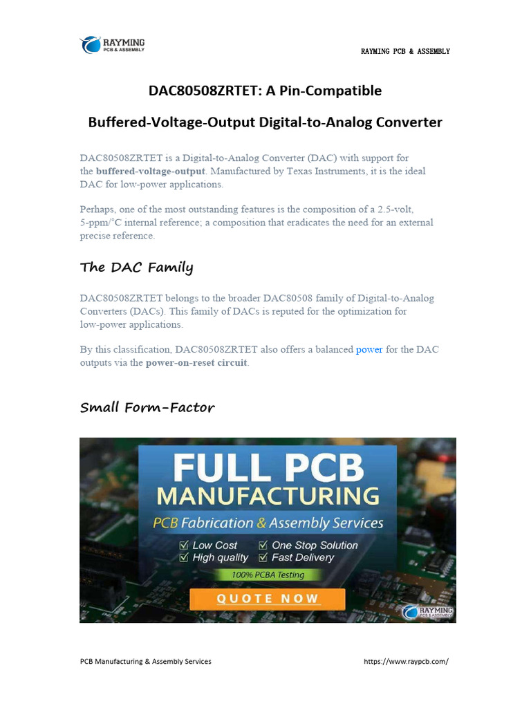DAC80508ZRTET A Pin-Compatible Buffered-Voltage-Output Digital-To-Analog Converter | PDF ...