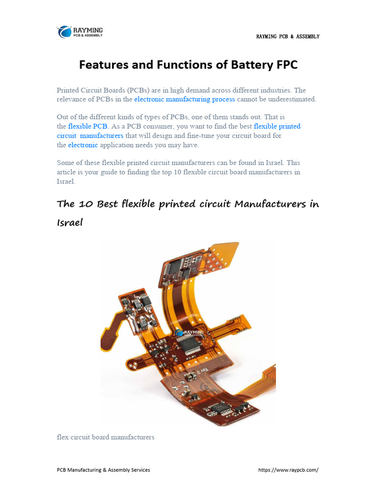 Features and Functions of Battery FPC | Download Free PDF | Printed ...