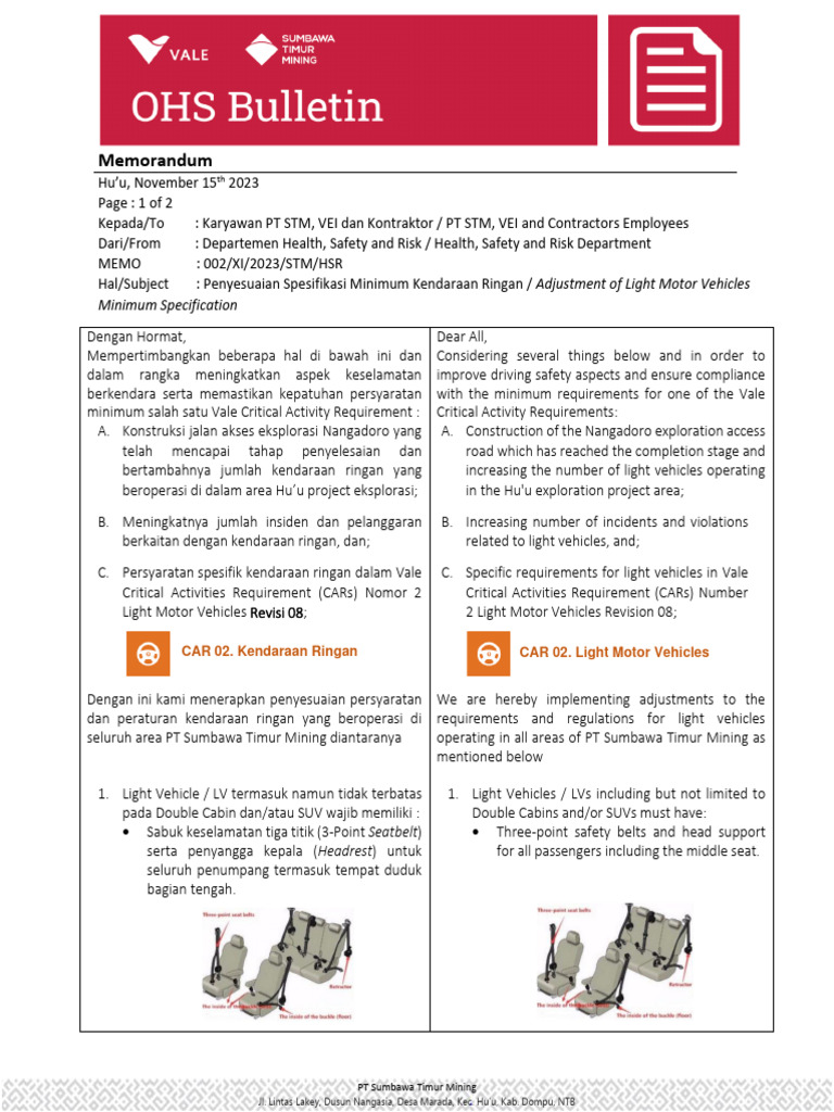 Vehicle Safety Specs Update | PDF | Seat Belt | Land Vehicles