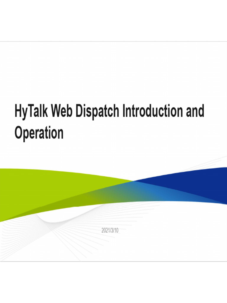 Hytalk Web Dispatch Introduction and Operation | PDF | Graphical User Interfaces | World Wide Web