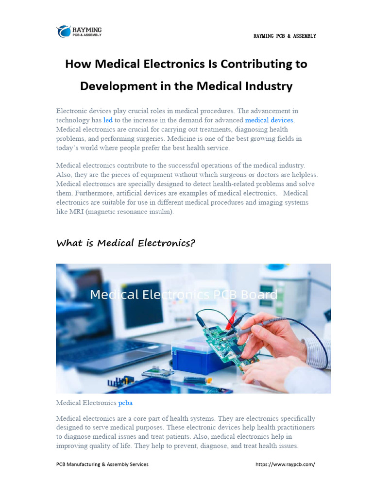 How Medical Electronics Is Contributing To Development in The Medical ... How Medical Electronics Is Contributing To Development in The Medical ...