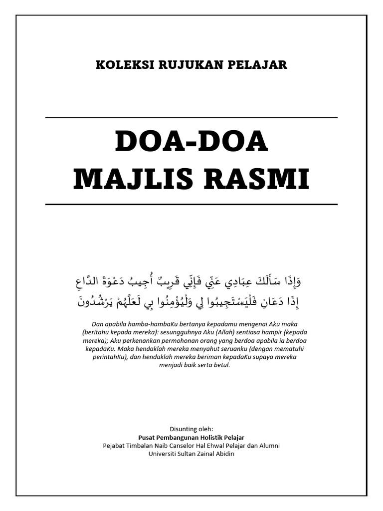 Koleksi Doa Majlis Rasmi | PDF