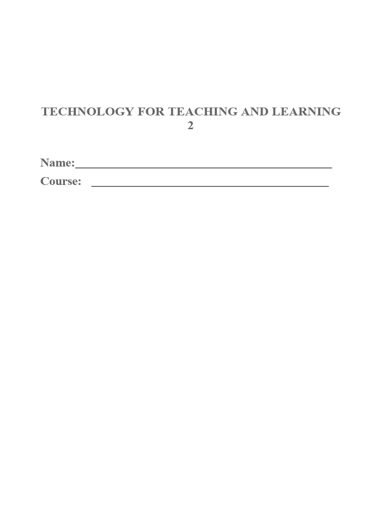 Technology For Teaching and Learning 2 | PDF | Educational Technology ...