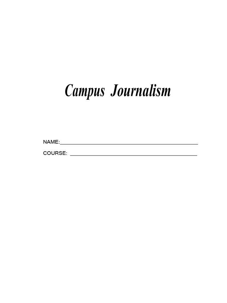 Eed 325 Campus Journalism Module | PDF