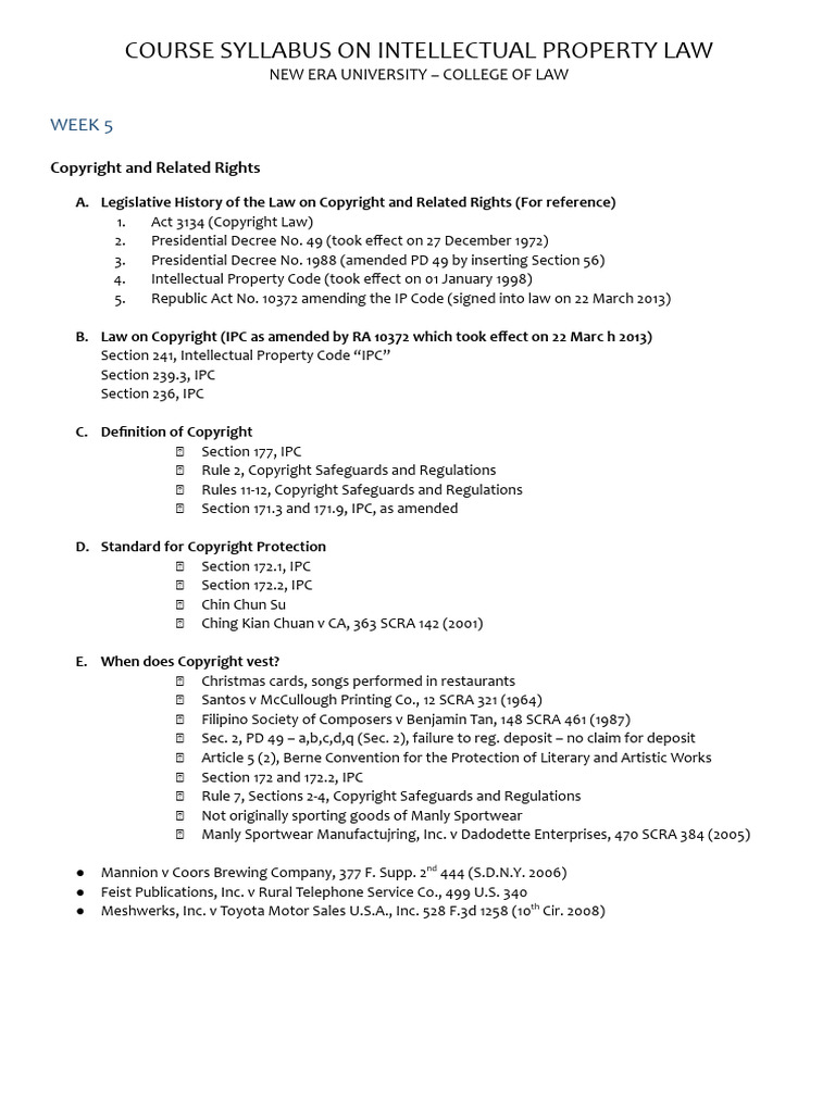 IP Law Notes and Cases | PDF | Copyright | Intellectual Property