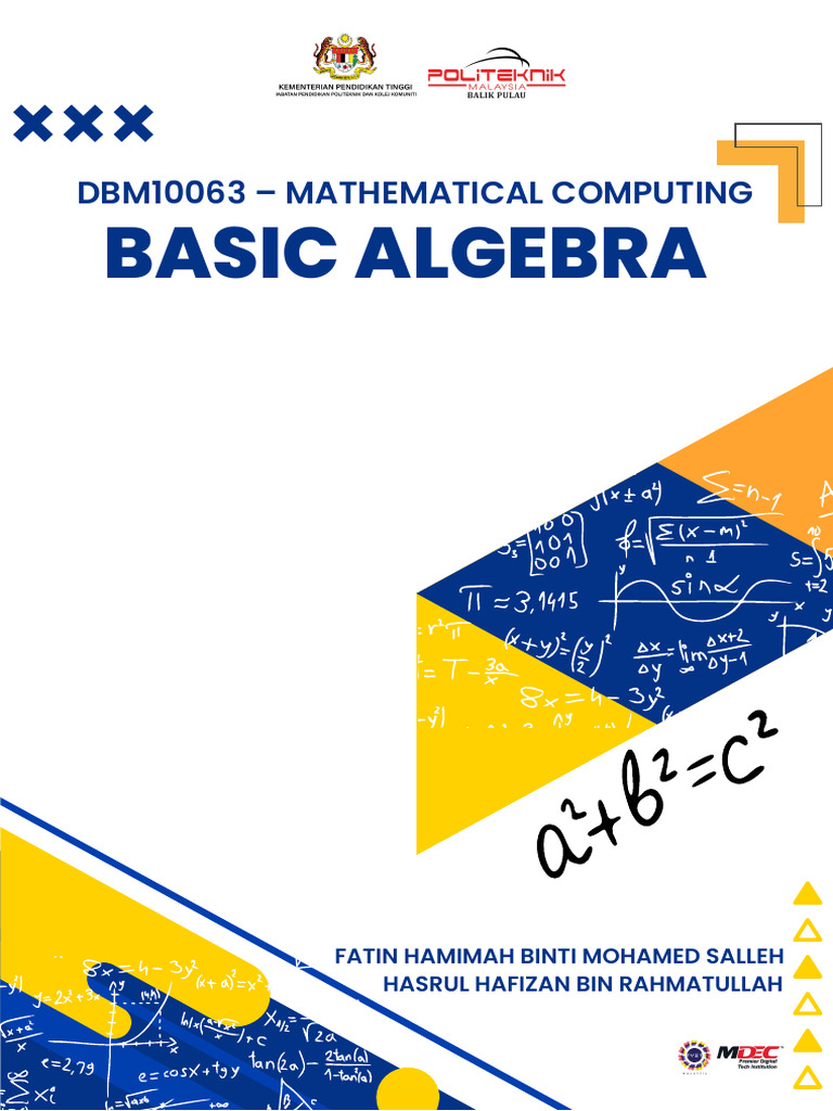 Ebook Dbm10063 Basic Algebra | Download Free PDF | Factorization | Equations