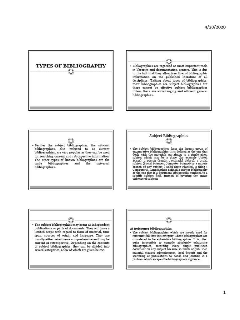 Types of Bibliography | PDF