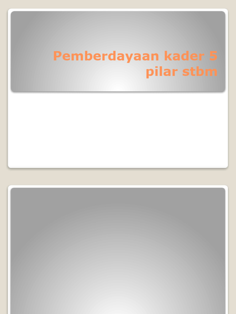 Pemberdayaan kader 5 pilar stbm | PDF