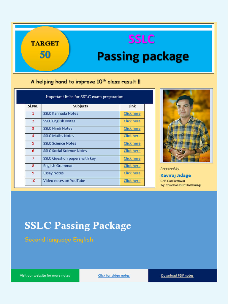 SSLC English Passing Package 2025 | PDF | Verb | Learning