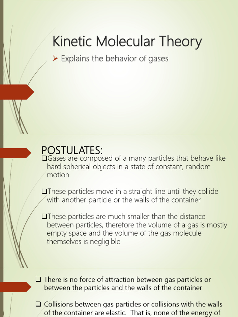 Kinetic Molecular Theory Postulates | PDF | Teaching Methods ...