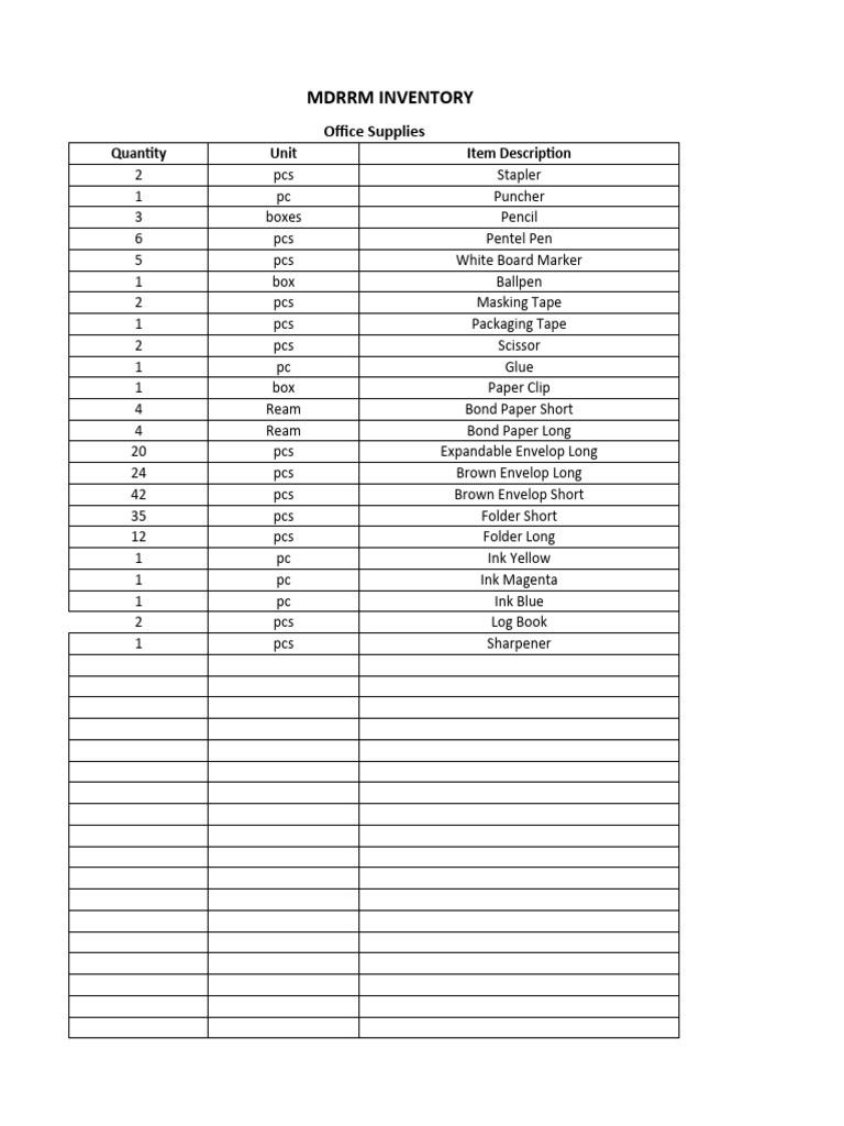 MDRRM Inventory updated | PDF