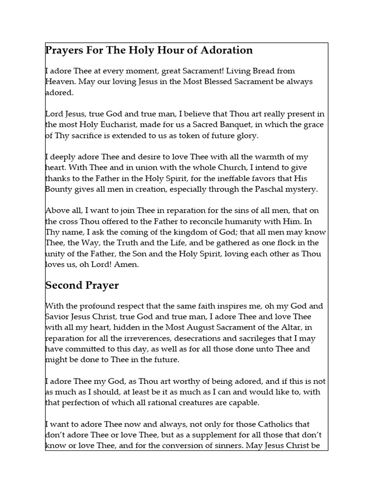 Holy Hour of Adoration | PDF