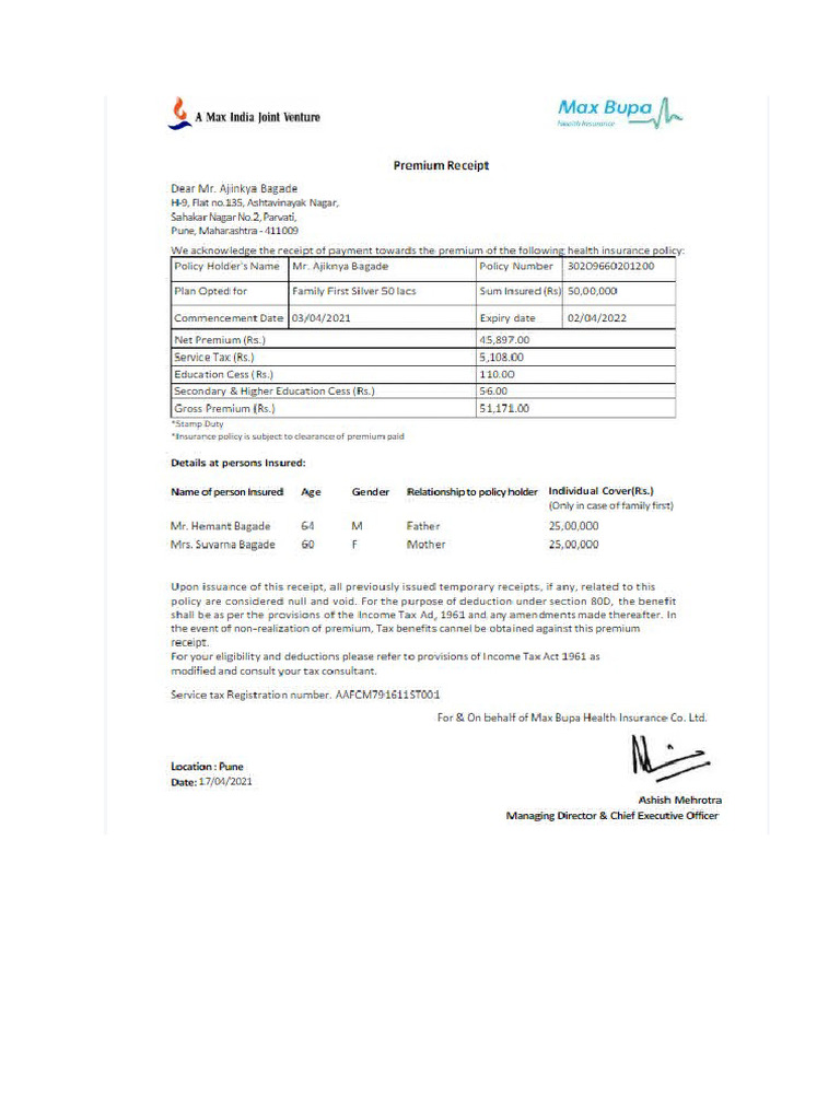Insurance policy | PDF