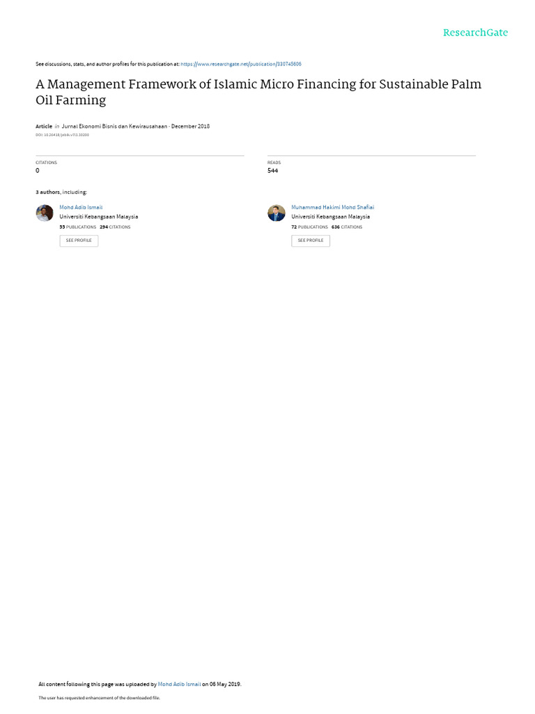 A Management Framework of Islamic Micro Financing | PDF