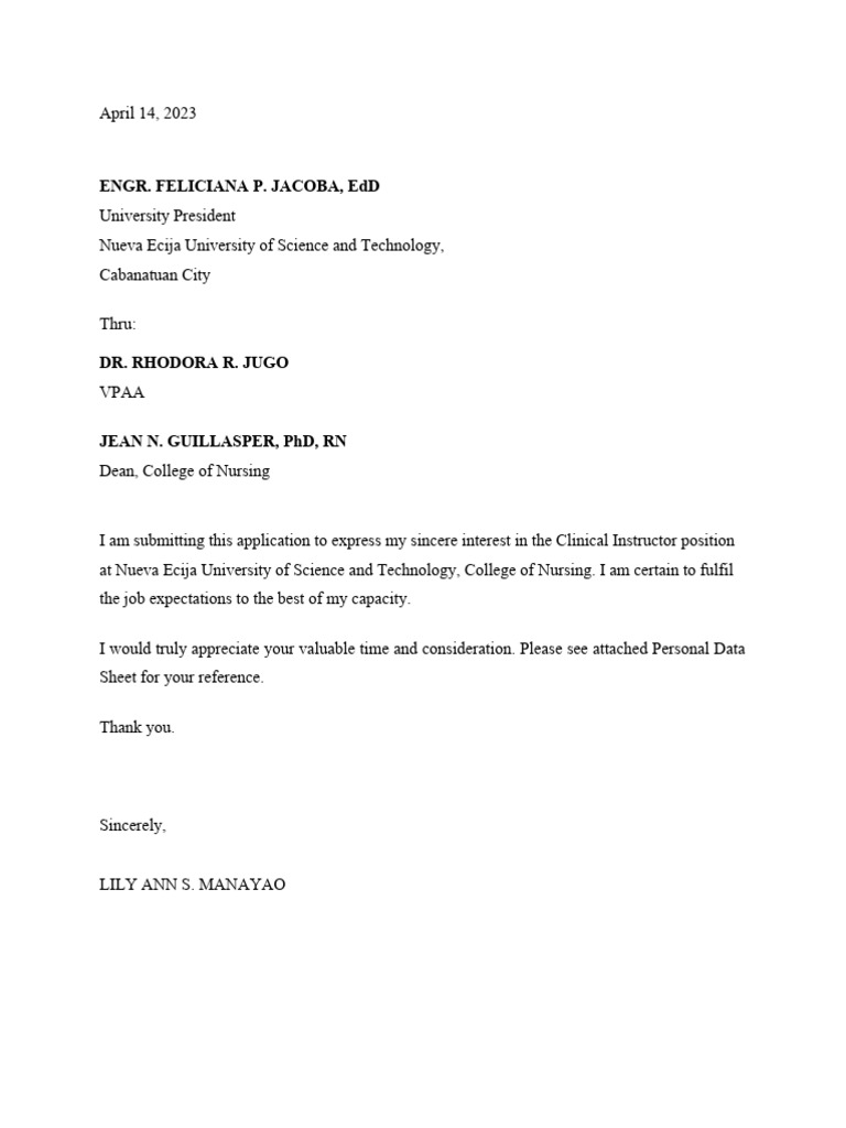 Application Letter (1) | PDF