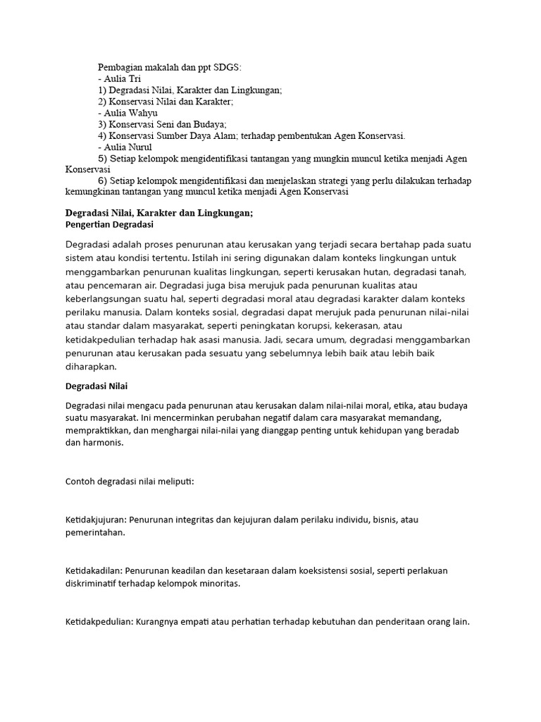 Pembagian Makalah Dan PPT SDGS | PDF