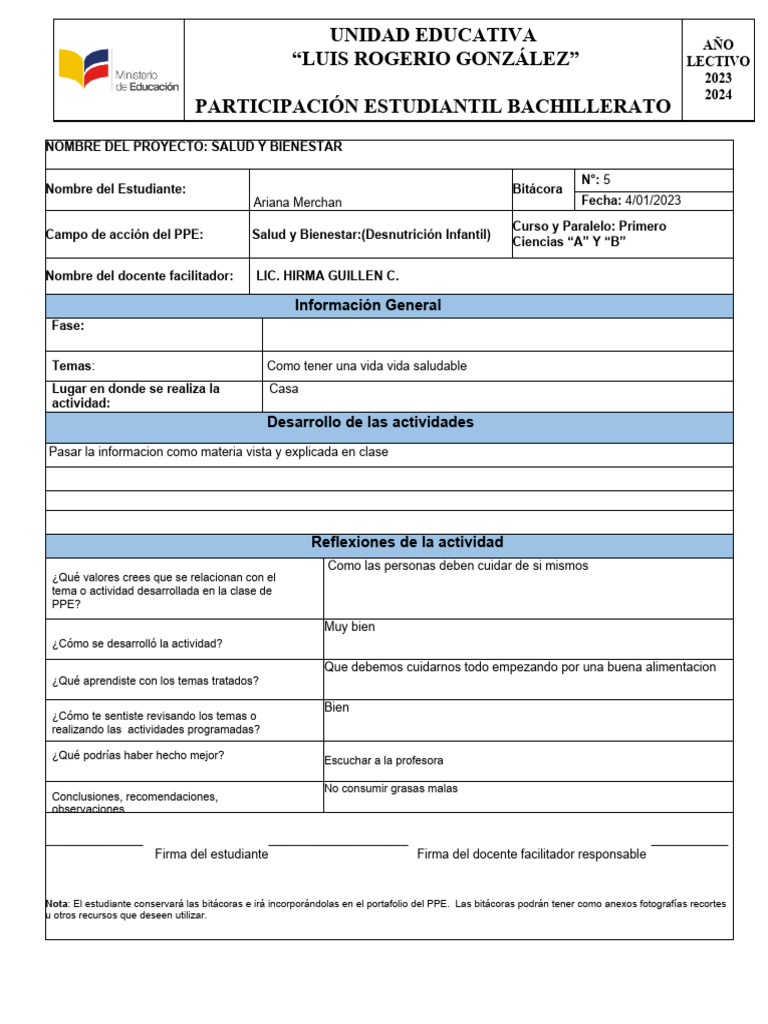 Bitacora 5 Ari | PDF