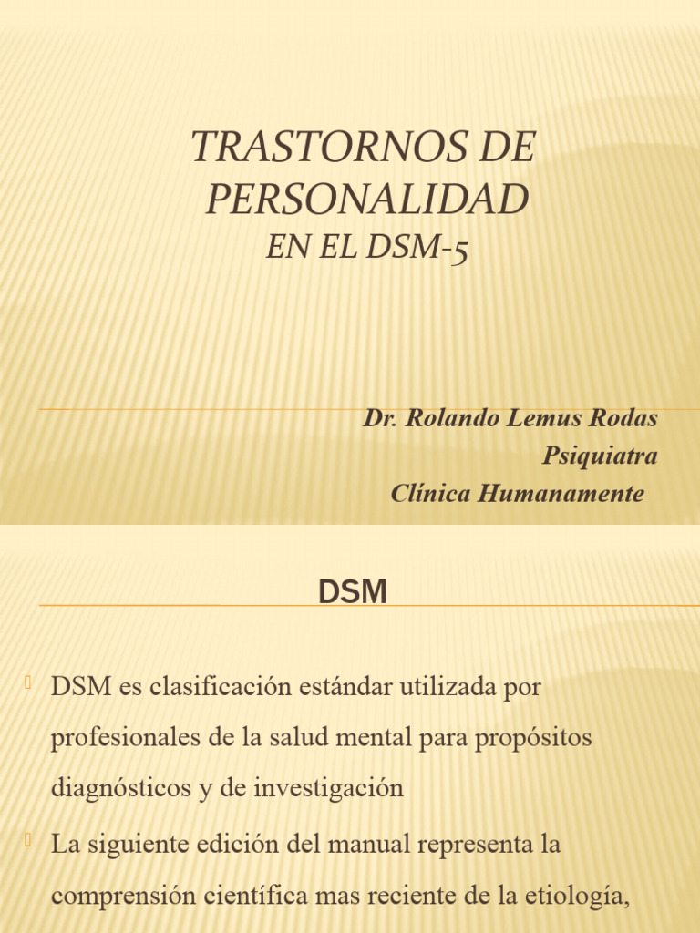 T.Personalidad DSM-5 | PDF | Manual Diagnóstico y Estadístico de los Trastornos Mentales ...