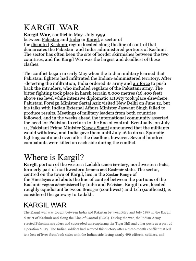 Kargil War | PDF | Asia | Government