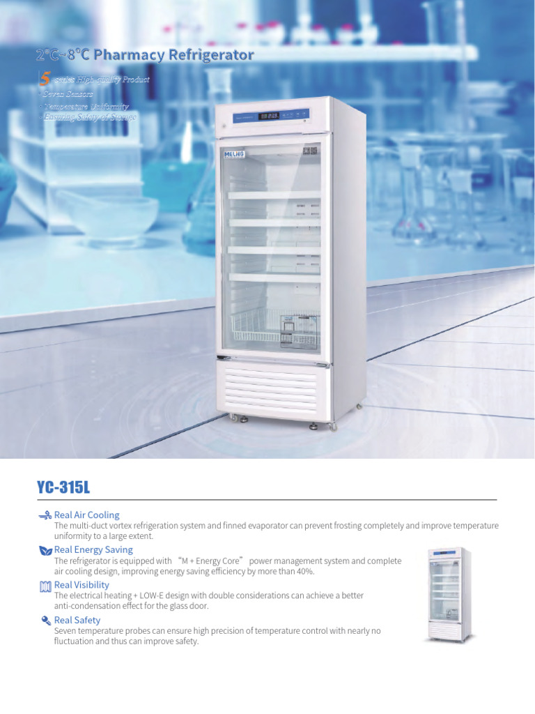 Meling Yc 315L Refrigerador de Laboratorio Farmacia Medicamentos de 315 Litros Ficha Tecnica en ...