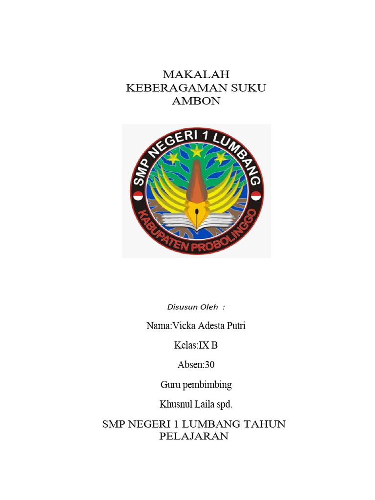 Makalah Kebudayaan Suku Ambon | PDF