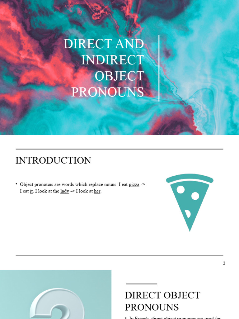 Direct and Indirect Object Pronouns | PDF | Verb | Semantic Units