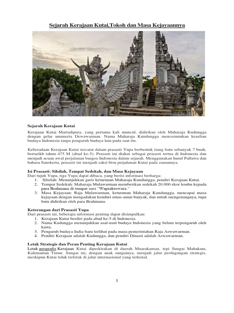 Sejarah Kerajaan Kutai | PDF