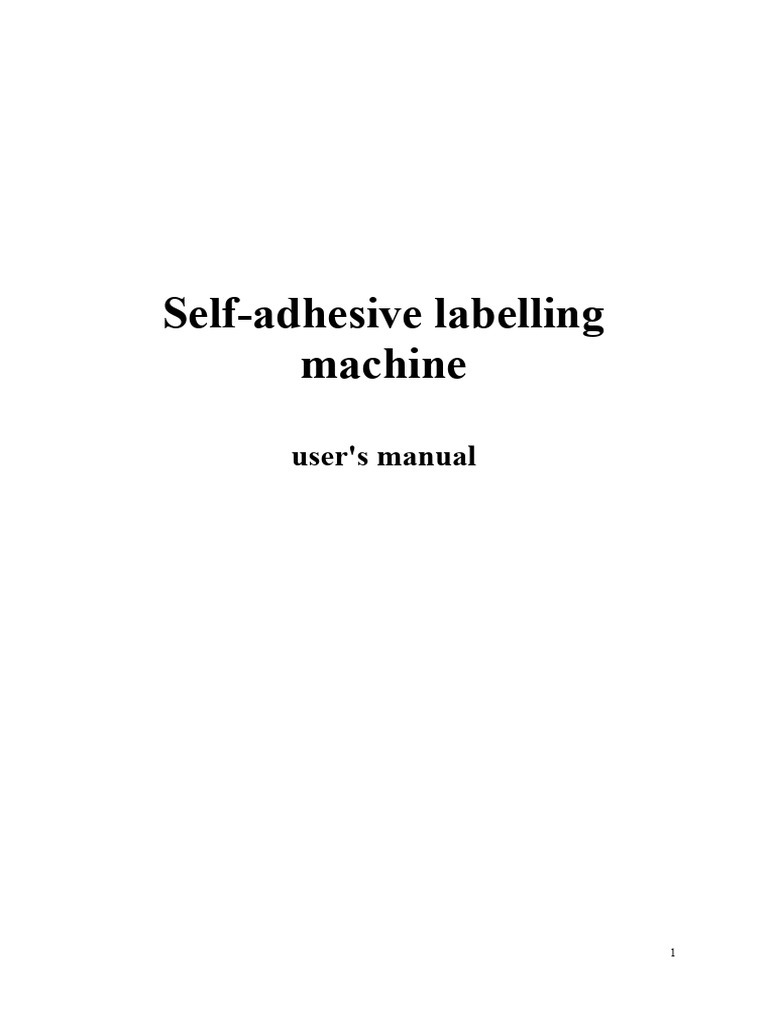 Manual - Labeling Machine | PDF | Belt (Mechanical) | Manufactured Goods