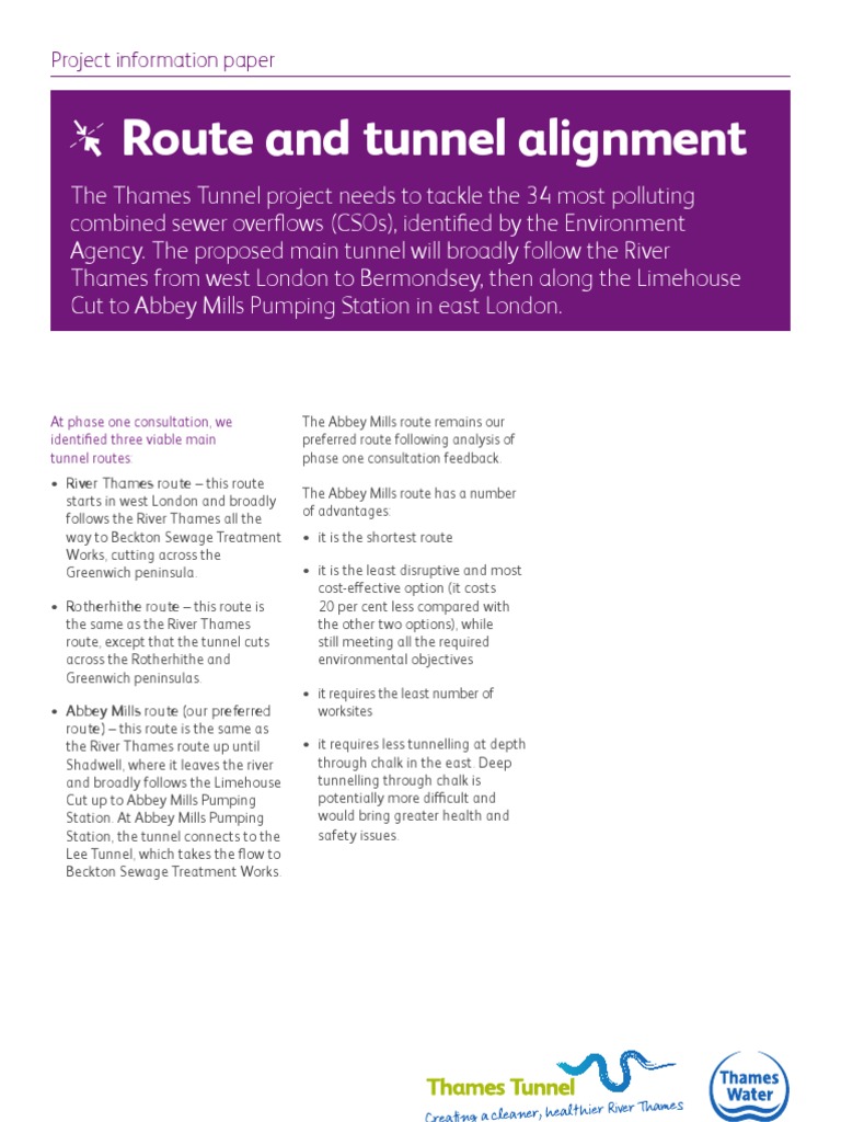 P2 Route and Tunnel Alignment PIP | PDF | River Thames | Tunnel