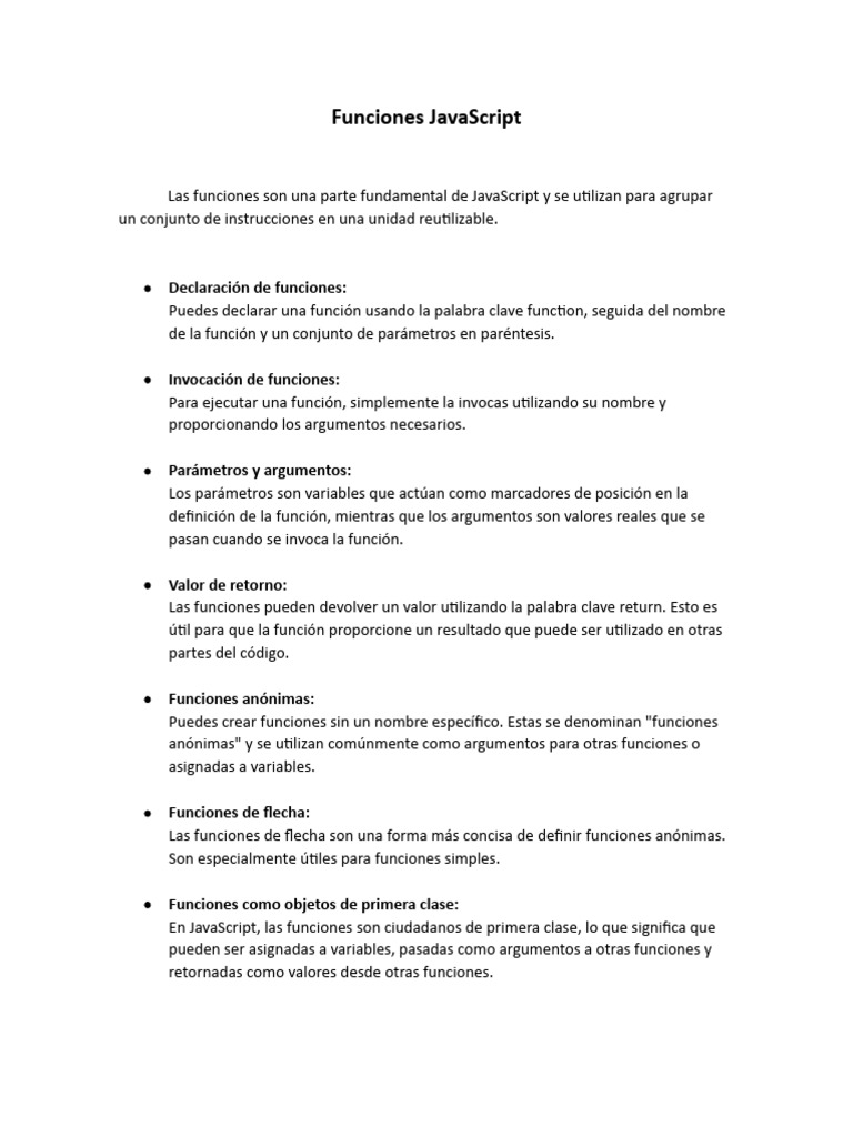 Funciones JavaScript | PDF Funciones JavaScript | PDF