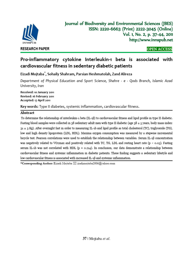 Pro-Inflammatory Cytokine Interleukin-1 Beta Is Associated With ...
