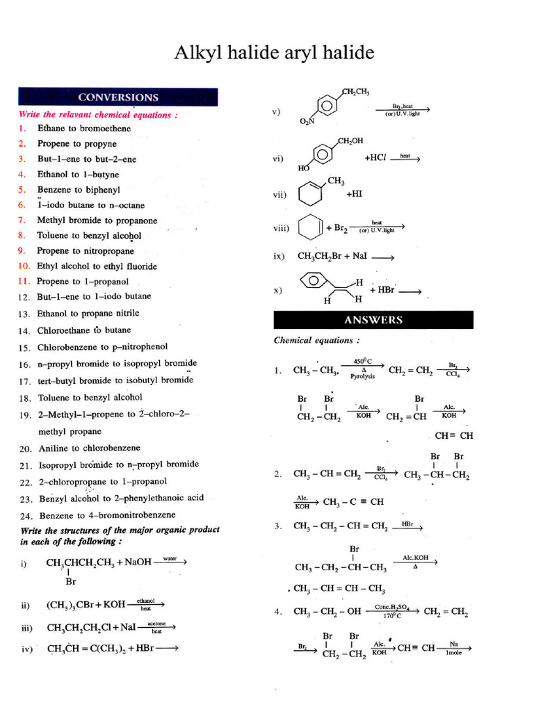 Alkyl Halide Aryl Halide | PDF