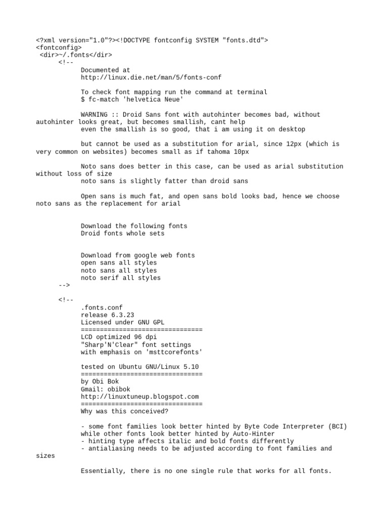 font.conf | PDF | Sans Serif | Arial
