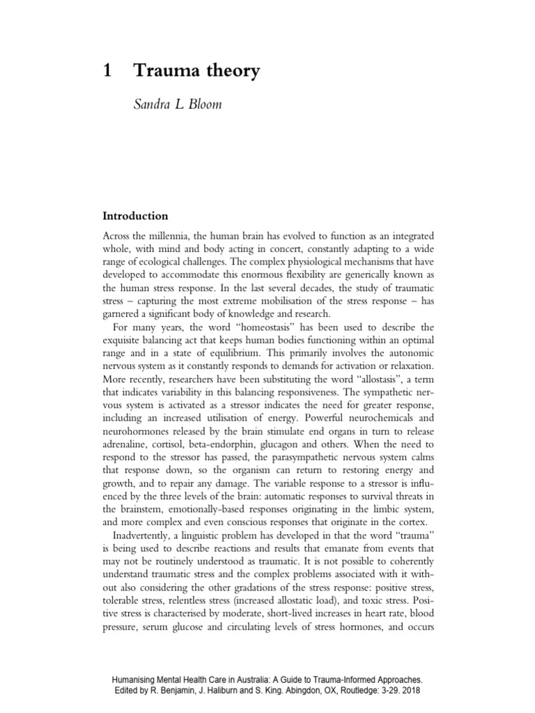 2018 Bloom Trauma Theory | PDF | Science & Mathematics