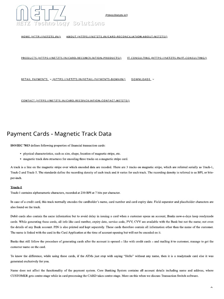 Magnetic Track Data | PDF