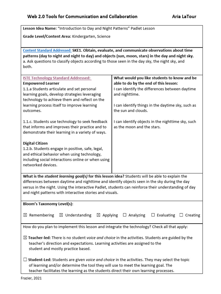 Aria Latour - Communication and Collaboration Lesson | PDF | Learning | Collaboration