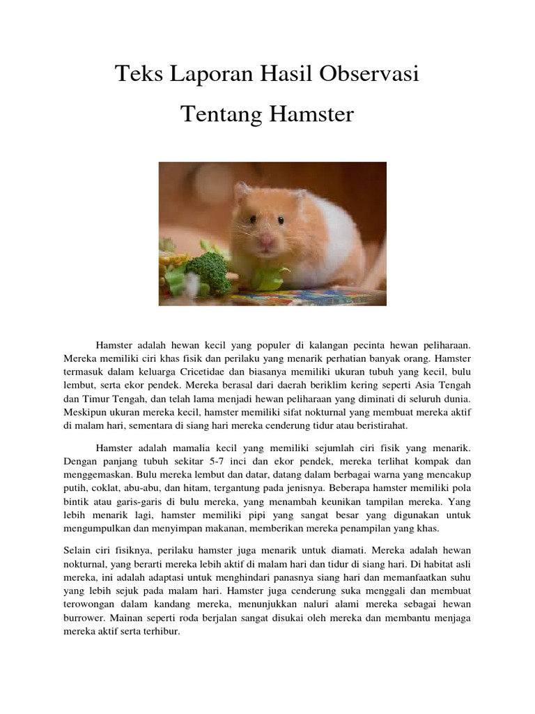 Teks LHO Hamster | PDF