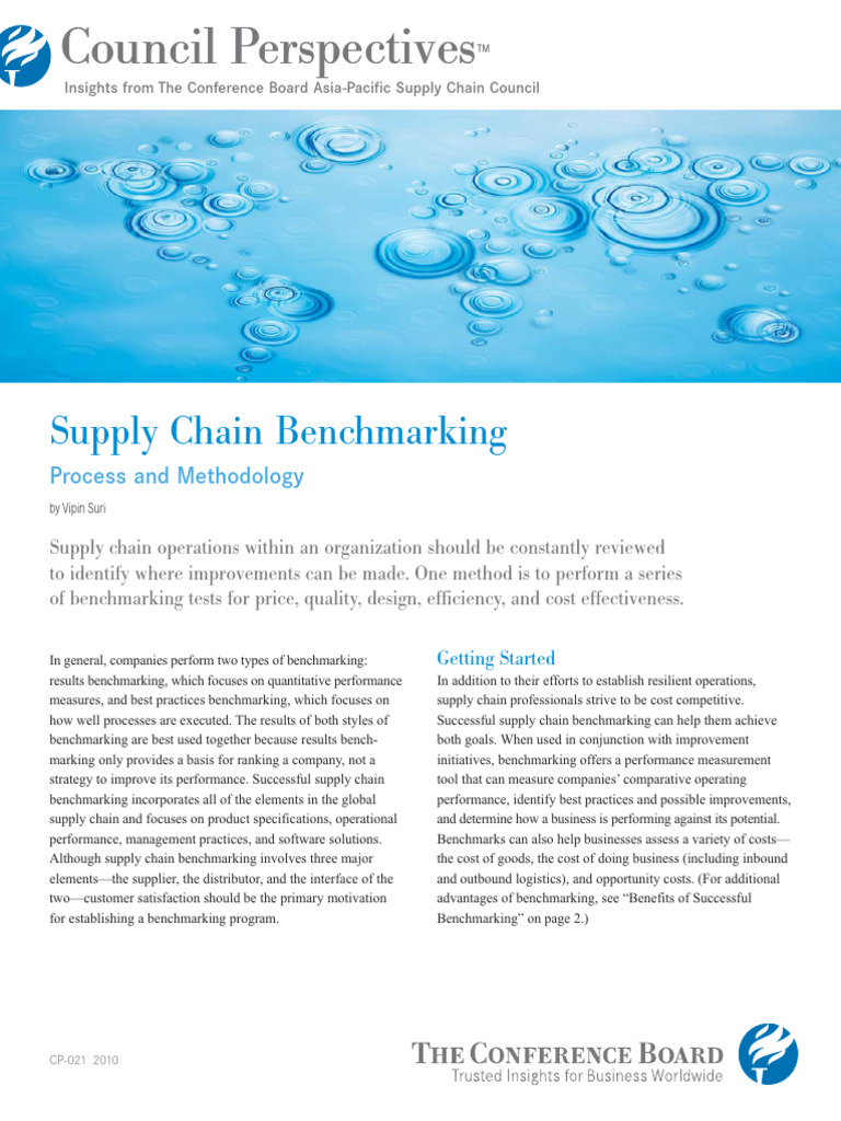 Supply Chain Benchmarking | Download Free PDF | Supply Chain | Performance Indicator