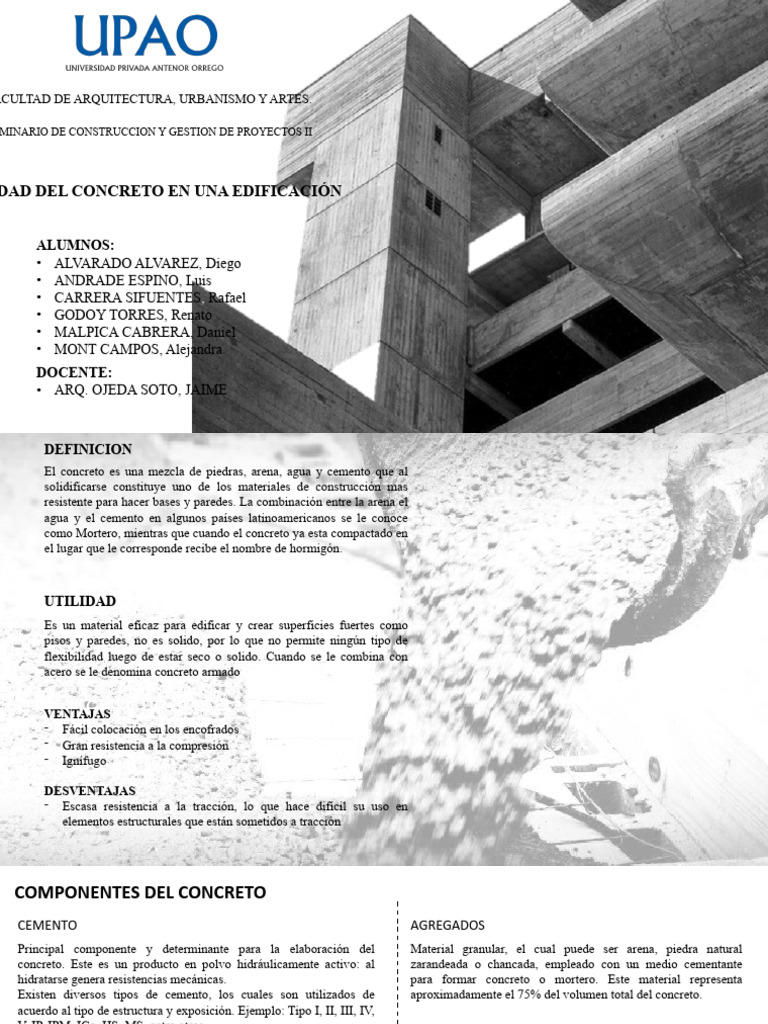 GESPRO II GRUPO 9 EXPOSICIÓN DE CONCRETO Final Final | PDF