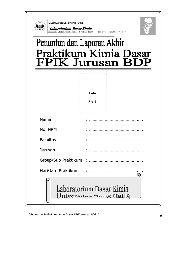 Modul Paktikum Kimia Dasar FPIK Jurusan BDP | PDF