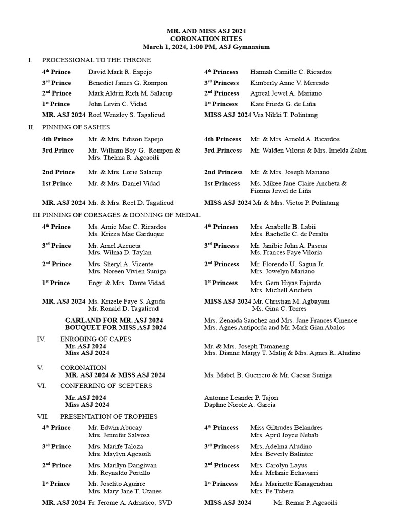 Coronation 2024 | PDF