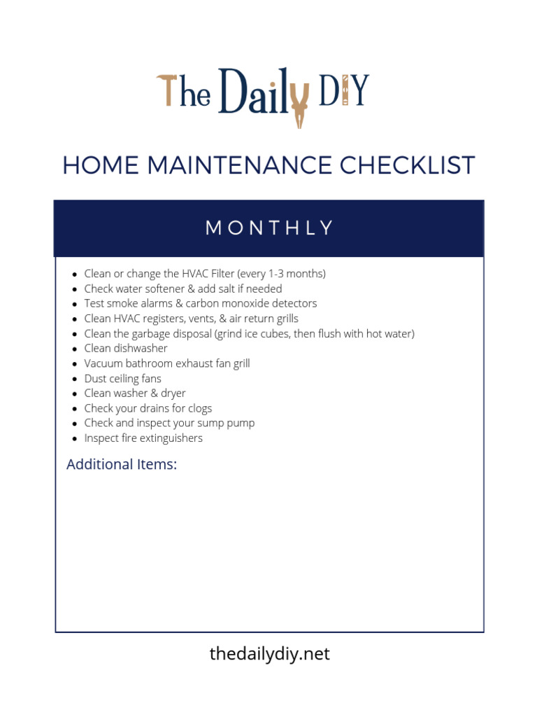 Essential Home Maintenance Checklist | PDF | Basement | Home Appliance