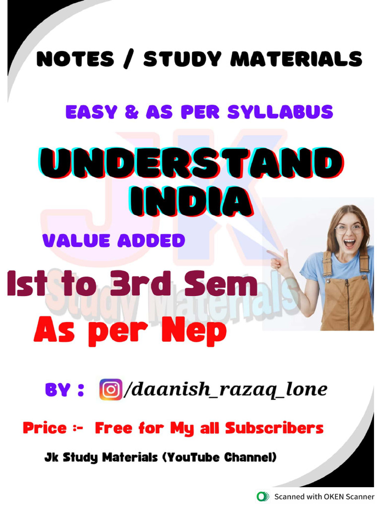 Understanding India Notes (1st to 3rd Sem) | PDF